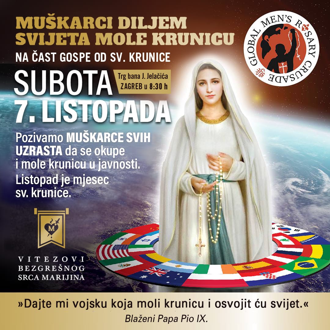 U subotu je godina dana od prve muške krunice; na isti dan krunica se moli u 100 gradova u 30 ...